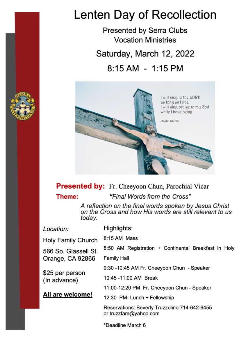 Holy Family Catholic Church: Lenten Day of Recollection - RCBO